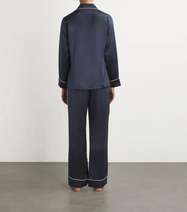 Olivia Von Halle Silk Coco Pyjama Set - Navy