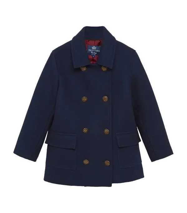 Trotters Double-breasted Wool Pea Coat