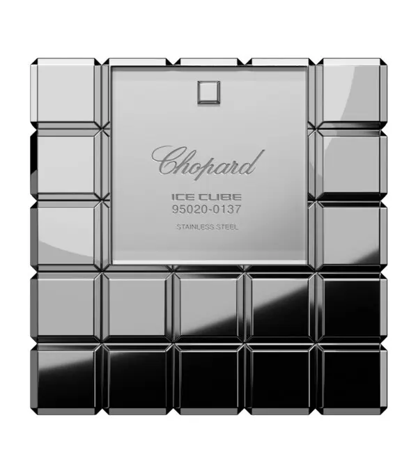 Chopard Ice Cube Stainless Steel Table Clock - Silver