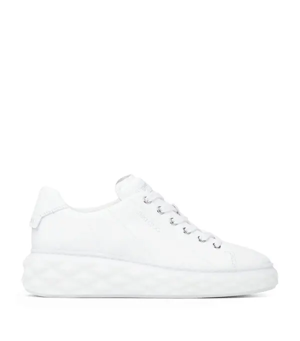 JIMMY CHOO Diamond Light Maxi Leather Sneakers - White
