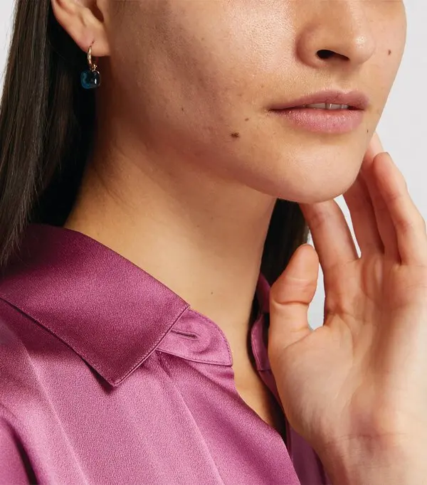 Pomellato Rose Gold And Topaz Petit Nudo Drop Earrings