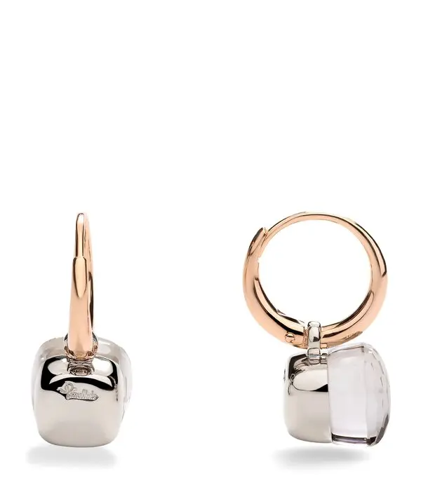 Pomellato Rose Gold And Topaz Drop Earrings - White