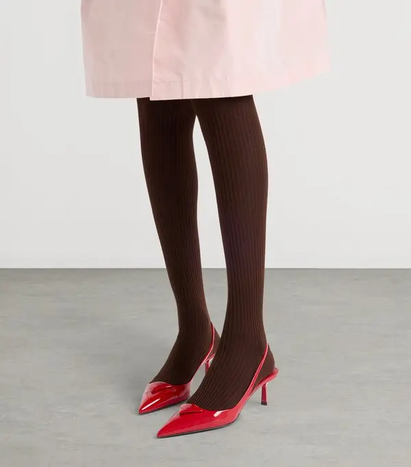 Prada Patent Leather Slingback Pumps 55 - Red