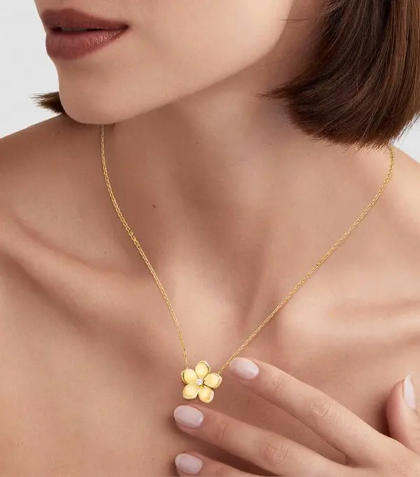 Graff Gold And Diamond Wild Flower Pendant Necklace