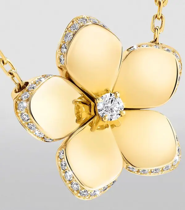 Graff Gold And Diamond Wild Flower Pendant Necklace
