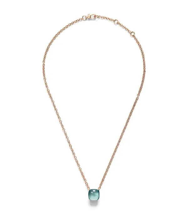 Pomellato Rose Gold Nudo Pendant Necklace - Blue