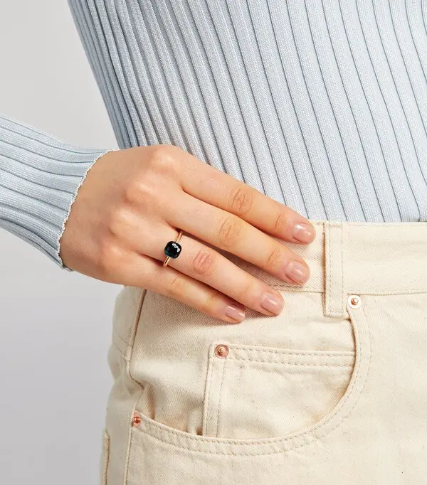 Pomellato Rose Gold And Topaz Nudo Petit Ring - Blue