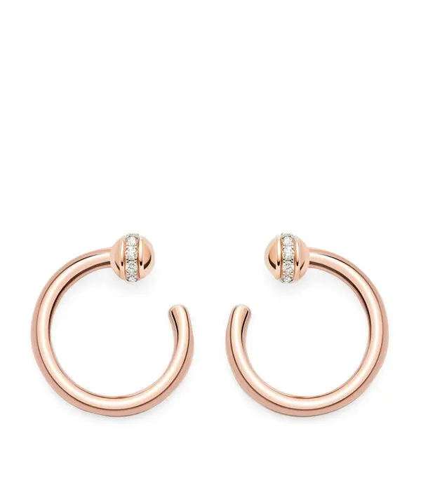 PIAGET Rose And Diamond Possession Hoop Earrings - Gold