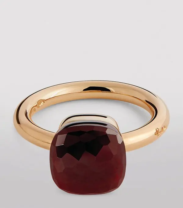 Pomellato Mixed Gold And Garnet Nudo Classic Ring
