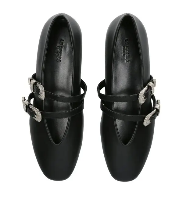 Le Monde Beryl Claudia Buckled Ballet Flats - Black