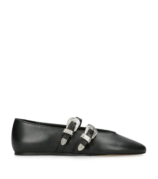 Le Monde Beryl Claudia Buckled Ballet Flats - Black