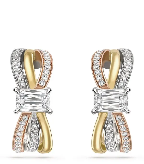 BOODLES Mixed Gold, Platinum And Diamond Earrings - Silver
