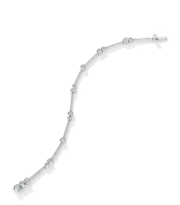 BOODLES Platinum And Diamond Waterfall Bracelet - Silver