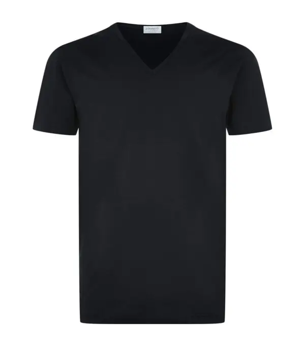 Zimmerli 172 Pure Comfort V-neck T-shirt - Black