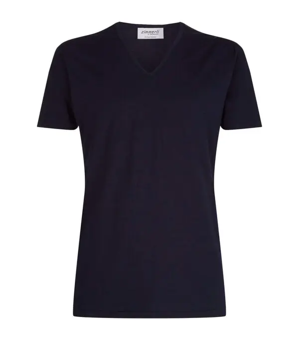 Zimmerli 172 Pure Comfort V-neck T-shirt - Navy