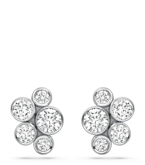 BOODLES Platinum And Diamond Stud Earrings - Silver