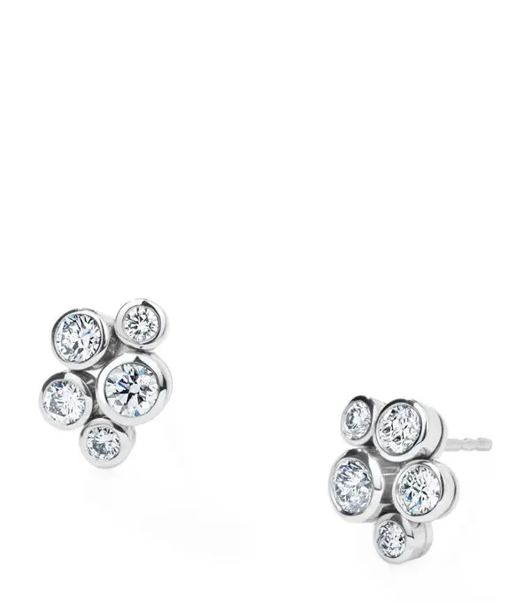 BOODLES Platinum And Diamond Stud Earrings - Silver