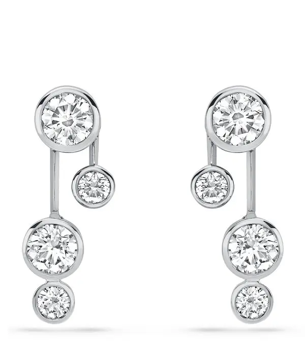 BOODLES Platinum And Diamond Raindance Earrings - Silver