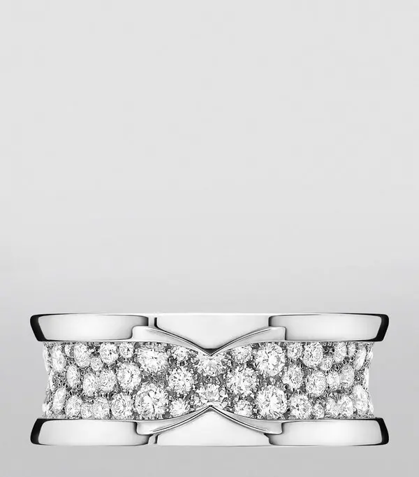 BVLGARI B.zero1 Diamond Band Ring - Silver