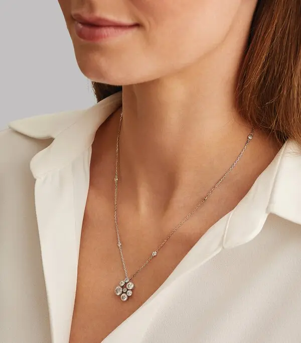 BOODLES Platinum And Diamond "raindance" Large Cluster Pendant