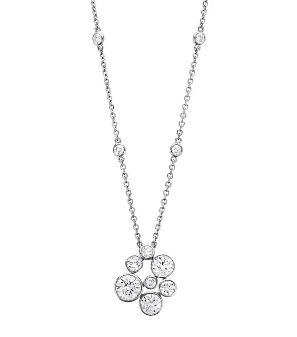 BOODLES Platinum And Diamond "raindance" Large Cluster Pendant - Silver