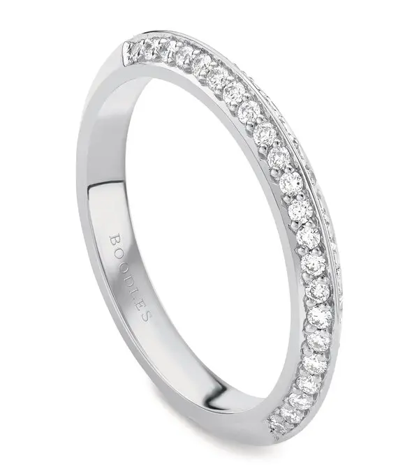 BOODLES Platinum And Diamond Wedding Band - Silver