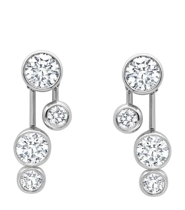 BOODLES Platinum And Diamond Detachable Drop Earrings - Silver