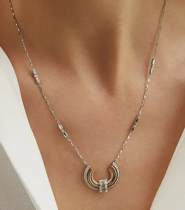 BOODLES Mixed Gold, Platinum, And Diamond Ribbons Pendant
