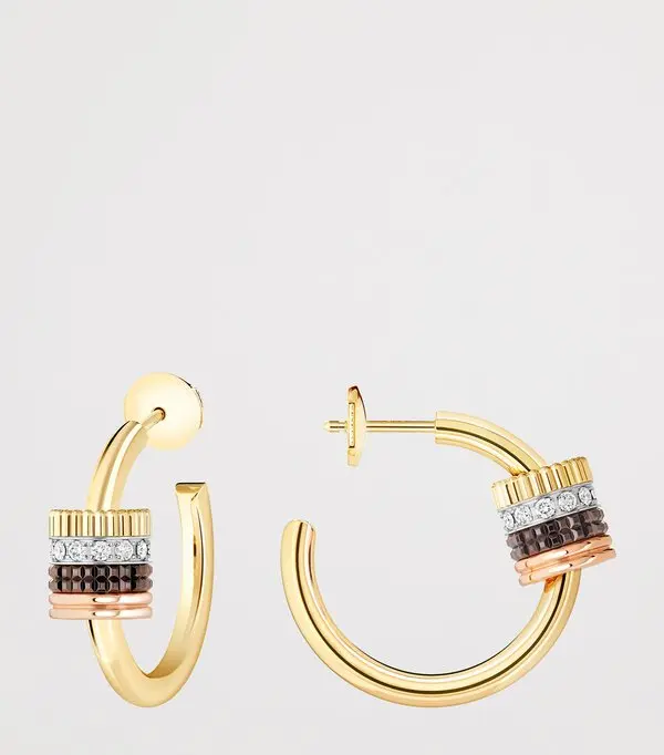 Boucheron Quatre Classique Hoop Earrings With Diamonds