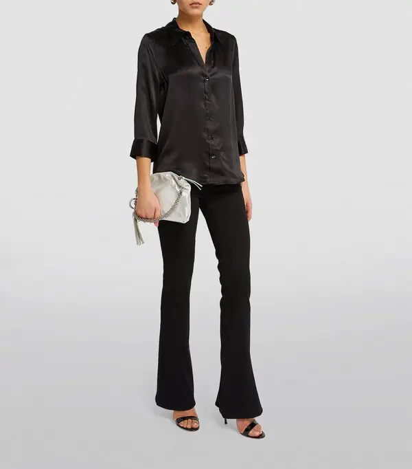 L'Agence Dani Silk Blouse - Black