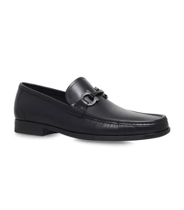 FERRAGAMO Grandioso Leather Loafer - Black