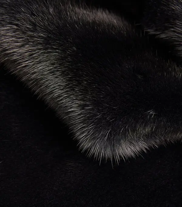 YVES SALOMON Mink Hooded Gilet