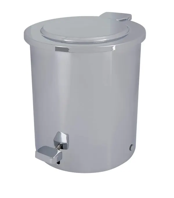 ZODIAC Cylinder Chrome Pedal Bin - Silver