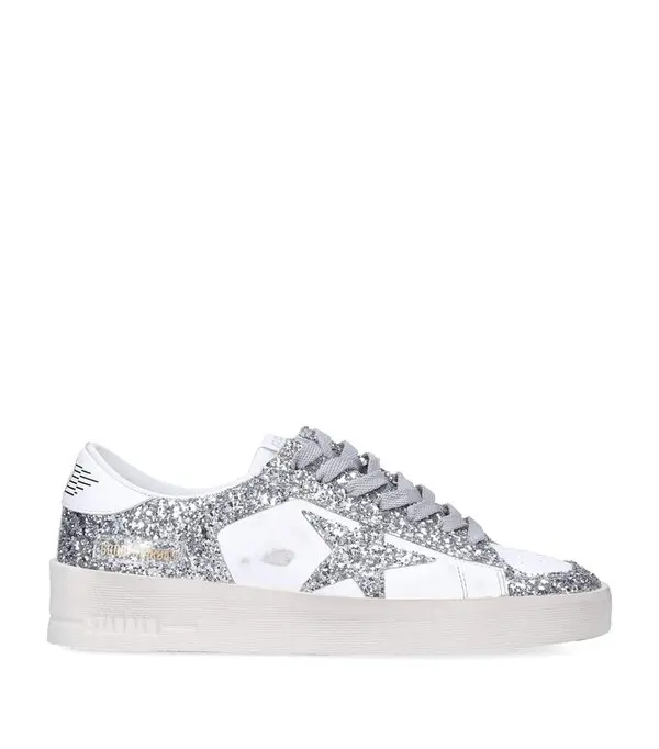 GOLDEN GOOSE Stardan Glitter Sneakers - Silver
