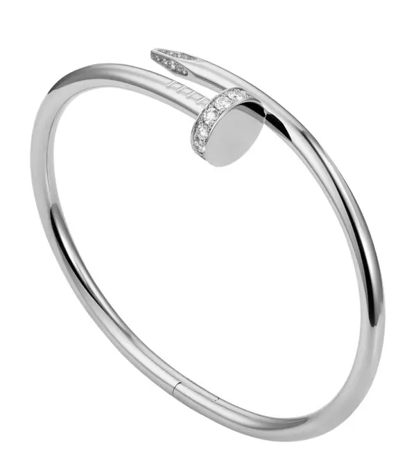 Cartier White Gold And Diamond Juste Un Clou Bracelet - Silver