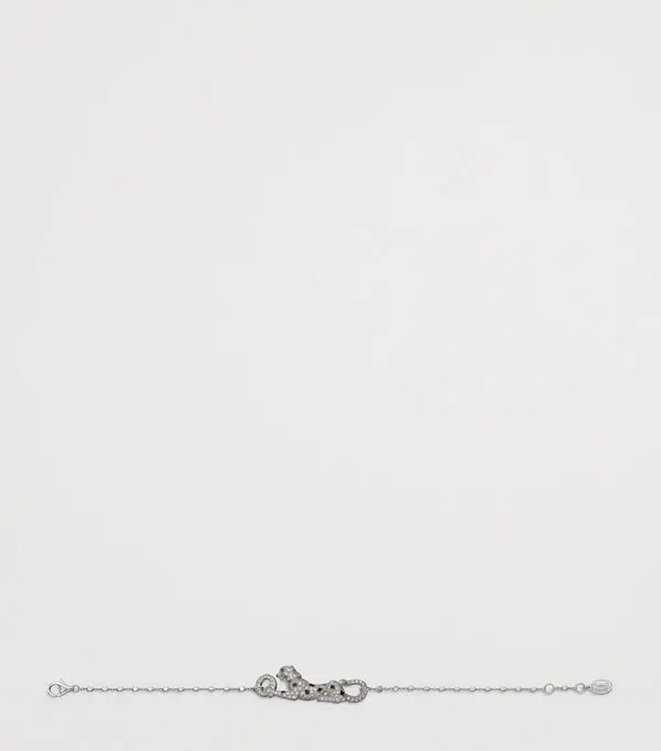 Cartier Panthère De White Gold Diamond And Emerald Bracelet