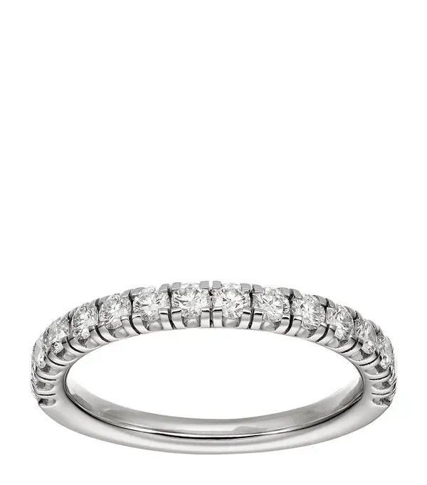 Cartier Platinum And Diamond Wedding Band - Silver