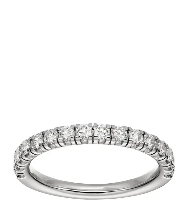 Cartier Platinum And Diamond Wedding Band - Silver