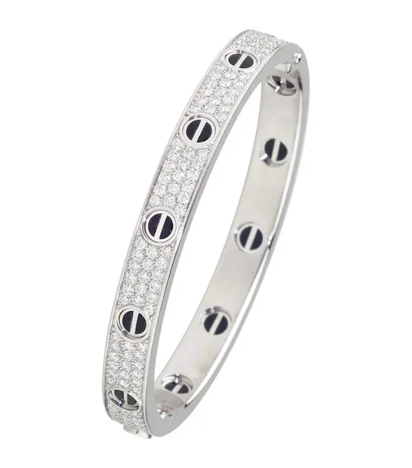 Cartier Love Ceramic Paved Diamond Bracelet