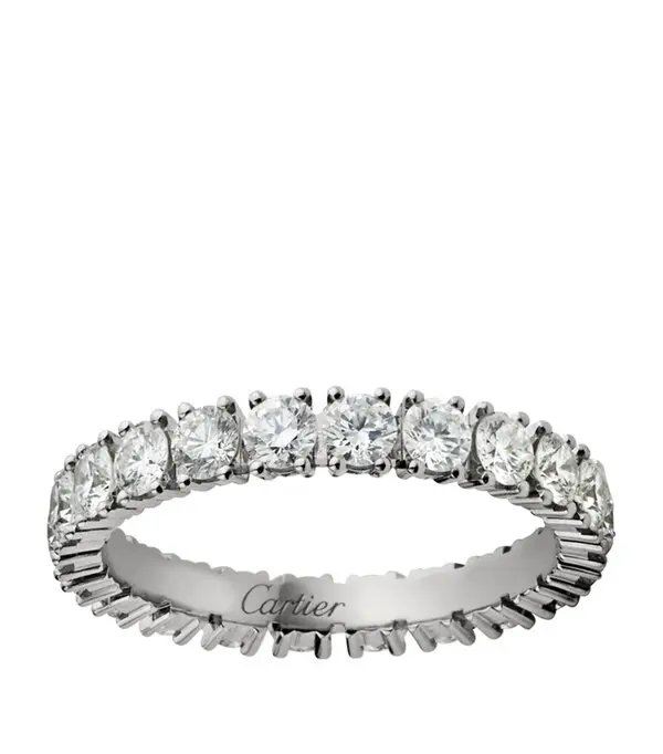 Cartier Platinum And Diamond Ring - Silver
