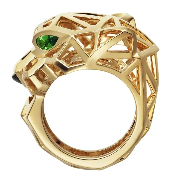 Cartier Panthère De Ring In 18k Yellow With Garnet And Onyx