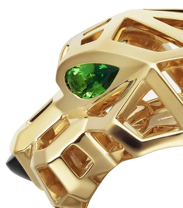 Cartier Panthère De Ring In 18k Yellow With Garnet And Onyx