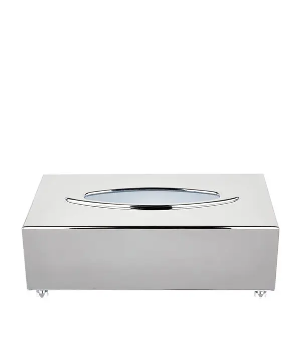 ZODIAC Rectangular Chrome Tissue Box - Silver