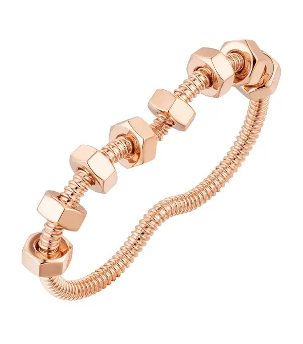 Cartier 18k Rose Gold Écrou De Double Ring - White