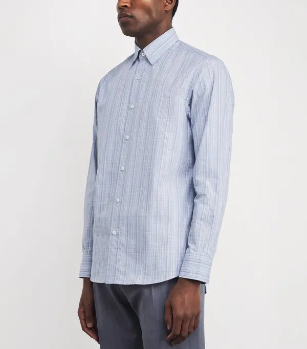 Brioni Cotton Check Shirt - Blue