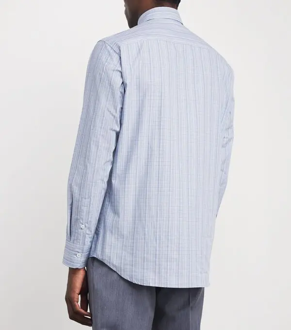 Brioni Cotton Check Shirt - Blue