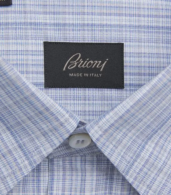 Brioni Cotton Check Shirt - Blue
