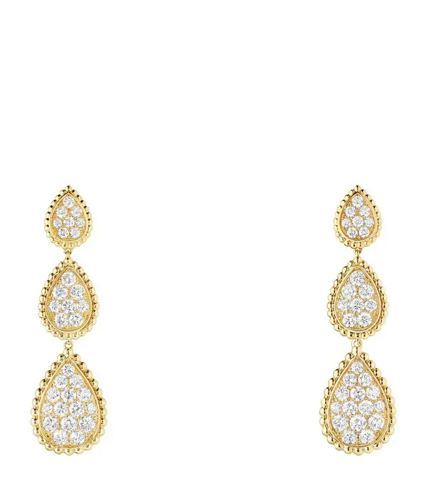 Boucheron Serpent Bohème Yellow Diamond Pendant Earrings - Gold