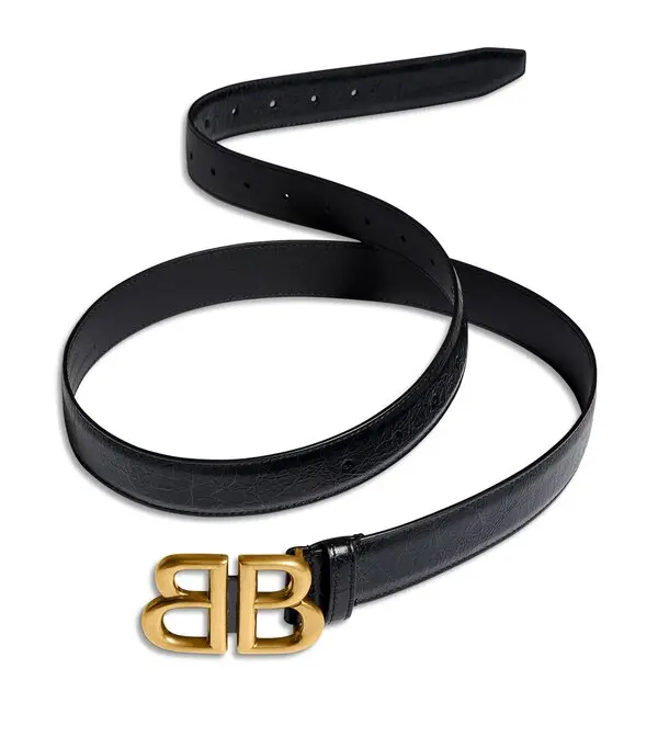 Balenciaga Calfskin Logo Belt