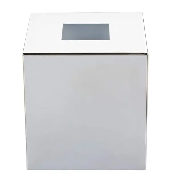 ZODIAC Square Chrome Tissue Box - Silver